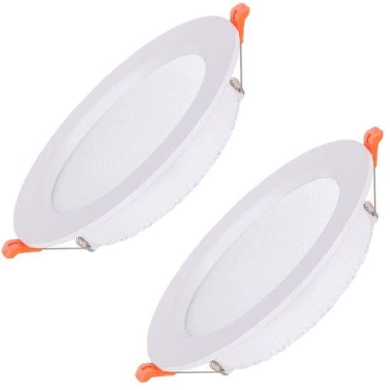 2 Unités LED Spot Encastré Extra Plat Lampe plafonnier Plat Rond, 7W 630lumen Equivalent 70W ...
