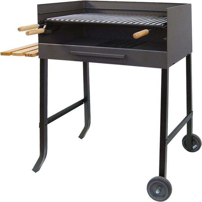 Imex The Fox 71520 Barbecue à roulettes et Grill INOX Noir 50 x 40 x ...