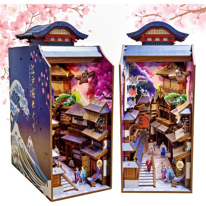 Book Nook Japon 293 pièces Sakura Street kit japonais, DIY miniature ...