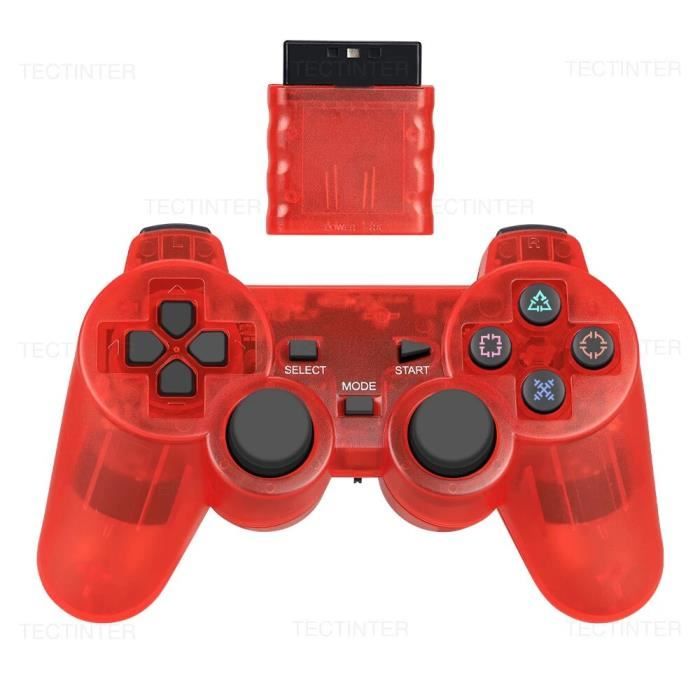Rouge transparent - Pour SONY PS2 Sans Fil Contrôleur Gamepad pour ...