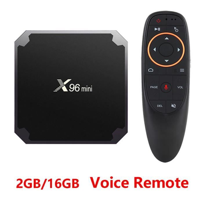 Ue Plug - Télécommande vocale 2G16G - Boîtier Smart TV X96 mini, Amlogic S905W Quad Core ...