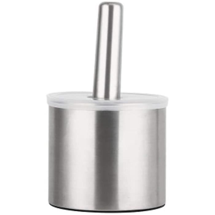 Mortier et Pilon Rond en INOX avec Couvercle Ustensiles de Cuisine pour ...