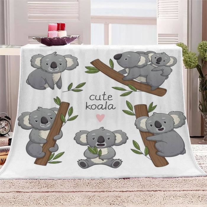 Couverture Polaire Enfant Koala Mignon 3D Flanelle Plaid Couverture ...