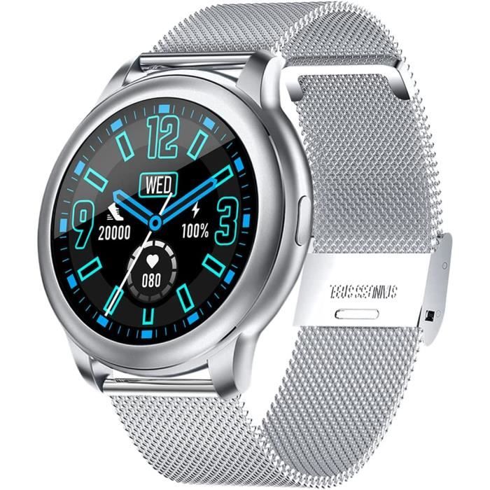 Montre Connectée Homme Femmes, Smartwatch Ronde Étanche IP67, Montre ...