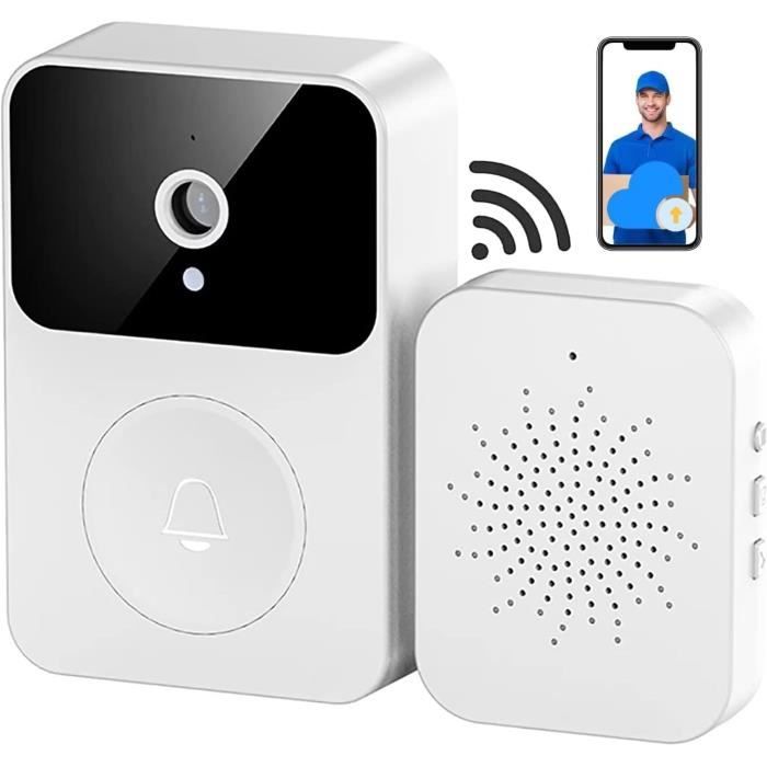 Sonnette sans Fil avec Caméra, Visiophone sans Fil Sonnette WiFi ...