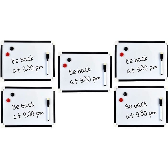 Mini Tableau Blanc Magnétique A4 Effaçable À Sec Avec 5 Accessoires ...