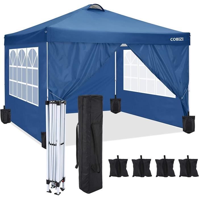 Cobizi Tonnelle Pliante etanche avec revetement PVC 50+ avec 4 Panneaux ...
