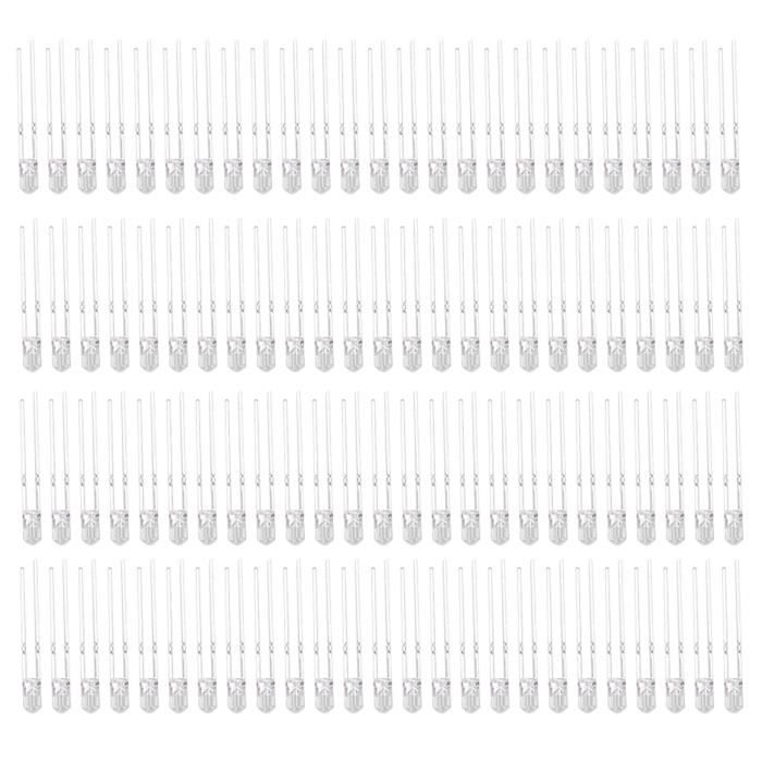 EJ.life Diode LED 100 Pcs LED Diode 3mm 8 Couleurs LED Lumineuse ...