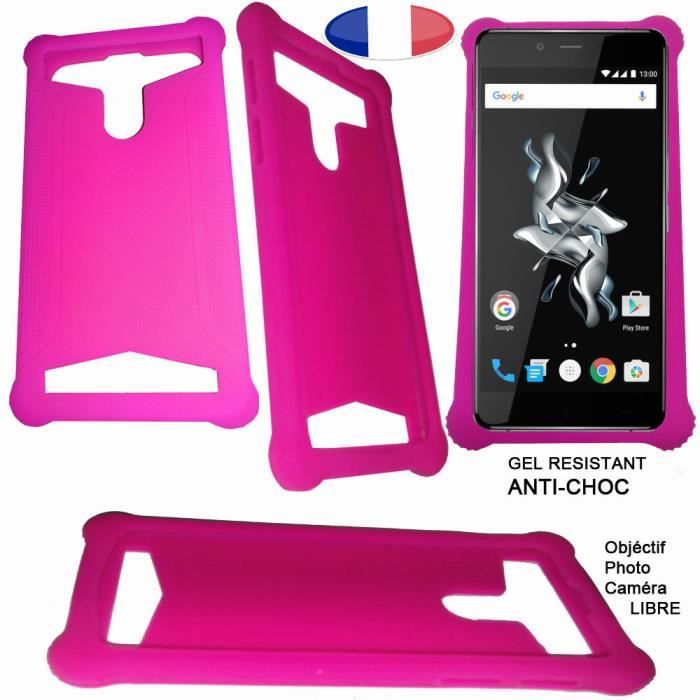 Pour ALTICE S60 (5") - Coque Silicone Gel ANTI CHOC - Couleur ROSE ...