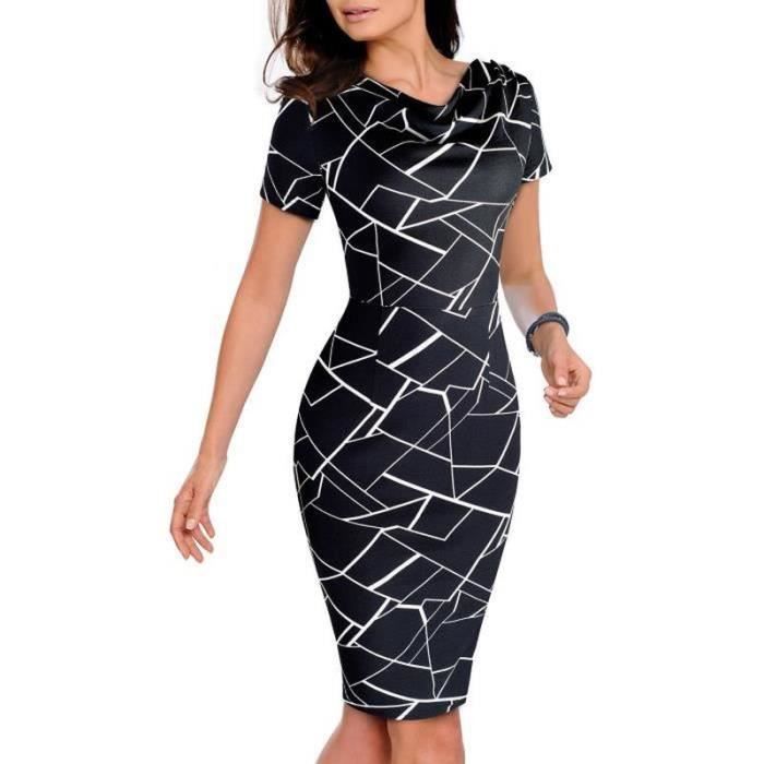 Amzbarley Mesdames Rétro Robe Quotidienne Bureau Cocktail Robe De ...