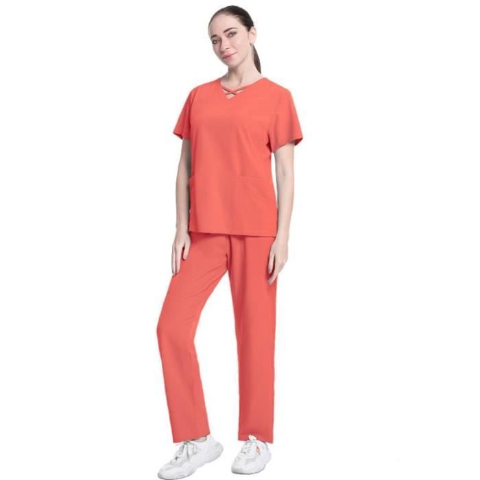 BLOUSE PROFESSIONNELLE Tshirt + Pantalon Uniforme d'infirmière Travail ...