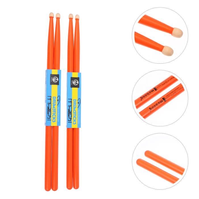 2 paires Bâton de Tambour Stick Percussion Instrument Érable Bâtonnets ...