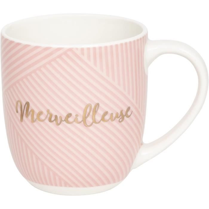 DRAEGER PARIS | Mug rose en céramique "Merveilleuse" | Mug original ...