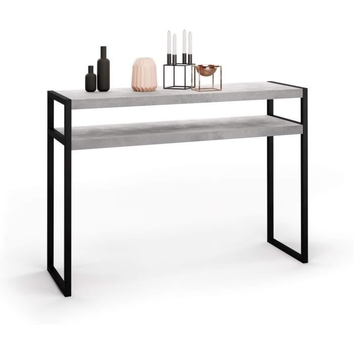 , Table Console, Luxury, Béton, 110 X 40 X 80 Cm, Mélaminé-Fer, Made In ...