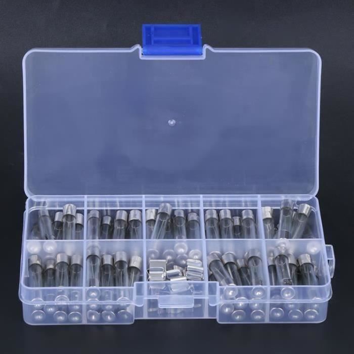 Gift-Fusible de tube 82Pcs 6x30mm 250V 05A 30A Fusible en tube de verre ...