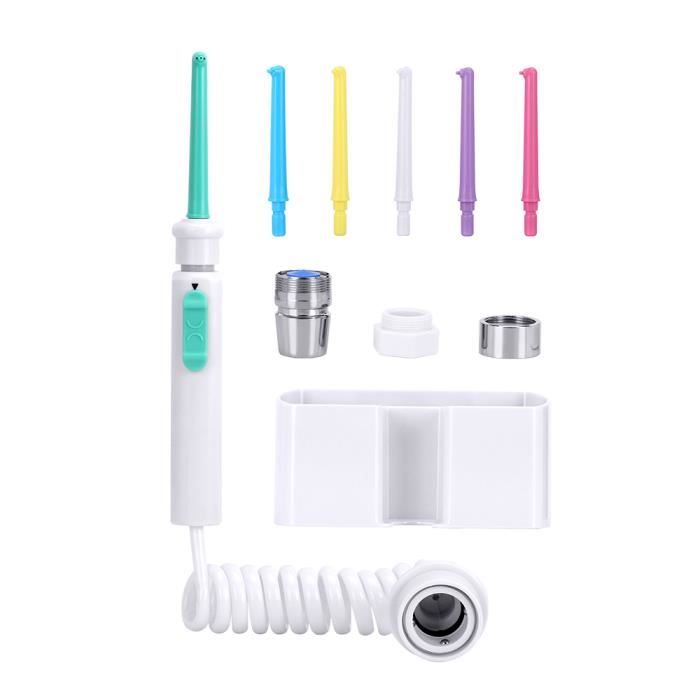 COMBINE BROSSE A DENTS HYDROPULSEUR,Faucet water floss--irrigateur buccal, robinet à 6 embouts ...
