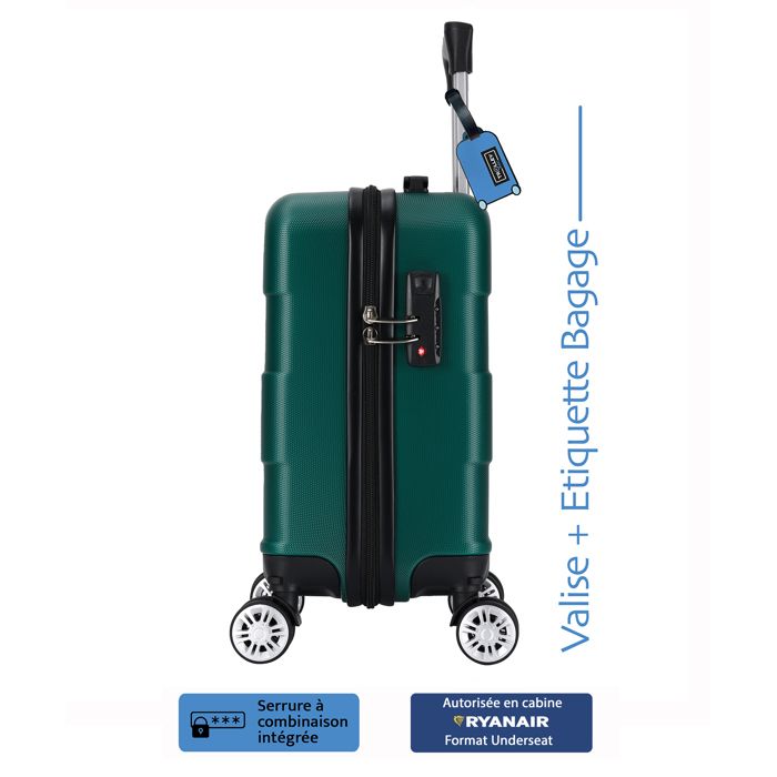 Valise cabine Ryanair 40x30x20 cm – ABS rigide léger – 4 roues double ...
