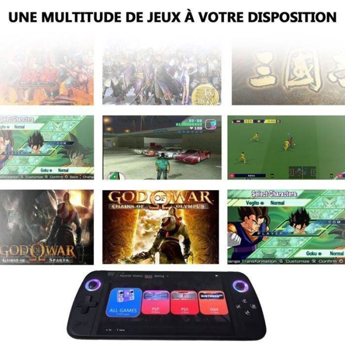Console de jeu portable M27, 64 Go de mémoire interne avec 20 000 jeux ...