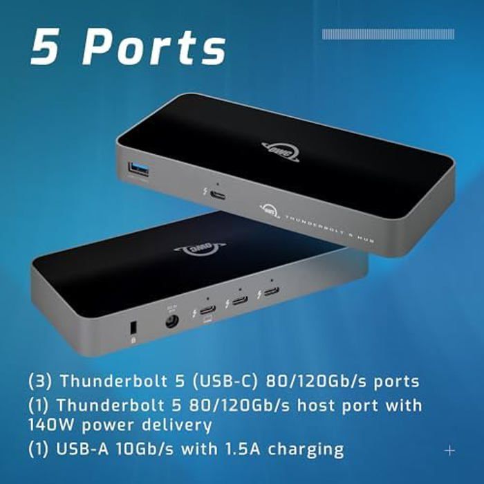 Hub Thunderbolt 5 - OWC - 3 Ports - Alimentation 140W - Compatible Mac ...