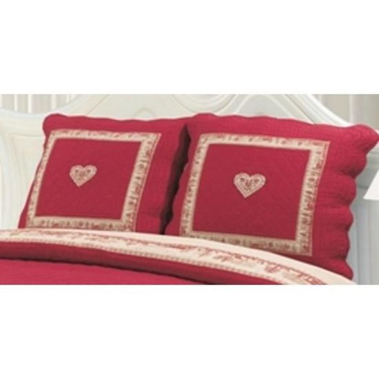 Couvre lit boutis Meribel rouge 260x280 grande dimension - Cdiscount Maison