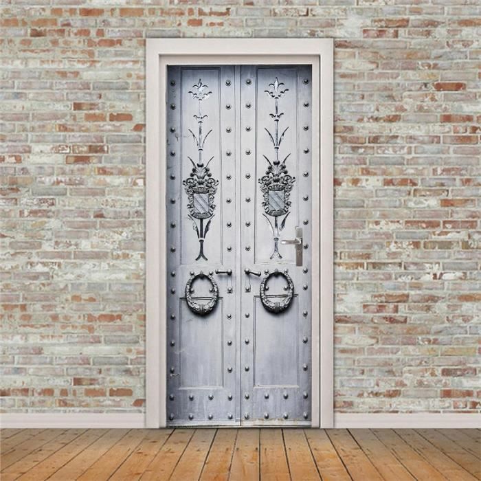 Papier Peint Pour Porte Fer Forgé Rivets 80X200Cm(31.49 Inches * 78.74 ...