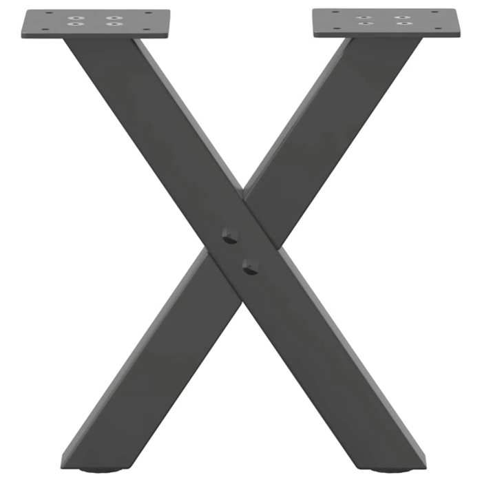 UNIQUE Pieds de table basse forme de X - Lot de 2 - anthracite 30x(30 ...