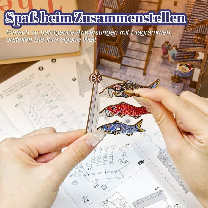 Book Nook Japon 293 pièces Sakura Street kit japonais, DIY miniature ...