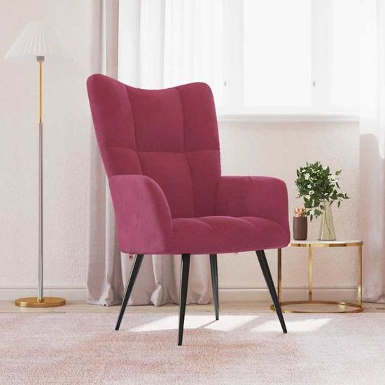 BONNIE®（Rouge）Fauteuil somptueux/Chaise de relaxation Rouge bordeaux ...