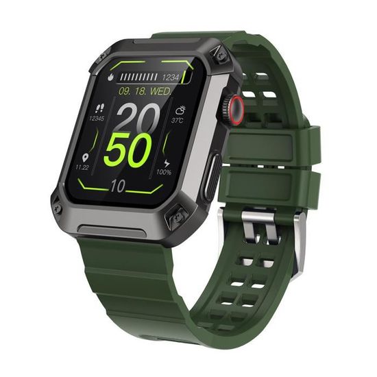 Montre Connectée Sport Homme Chronus 1,83" avec Appel Bluetooth 5ATM Étanche Anti-rayures 114 ...