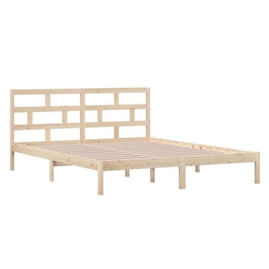 Structure de lit - QQMORA - LEX - Bois massif - 120x190 cm ...