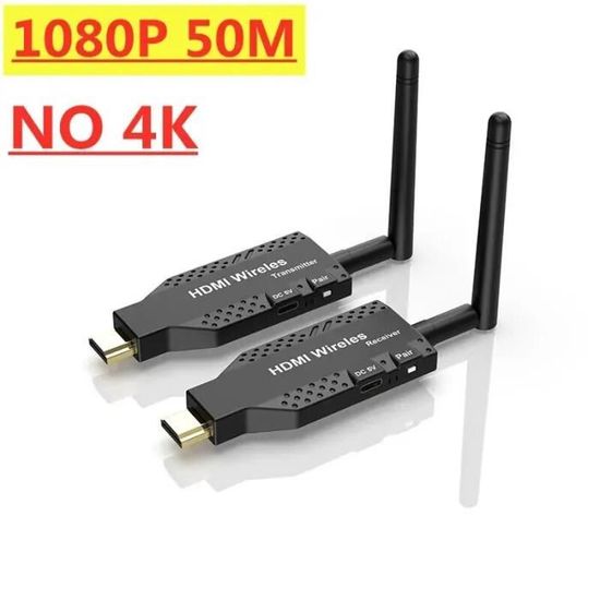 Émetteur-récepteur vidéo sans fil - HDMI - 1080P - 50M - Plug and Play ...