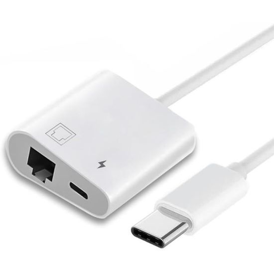 Hub Usb C Type C Vers Réseau Rj45 100 Mbps Avec Adaptateur De Charge D ...