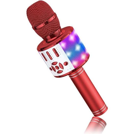 Microphone Bluetooth Sans Fil, Micro Enfants Avec Lumières Led, Mini ...