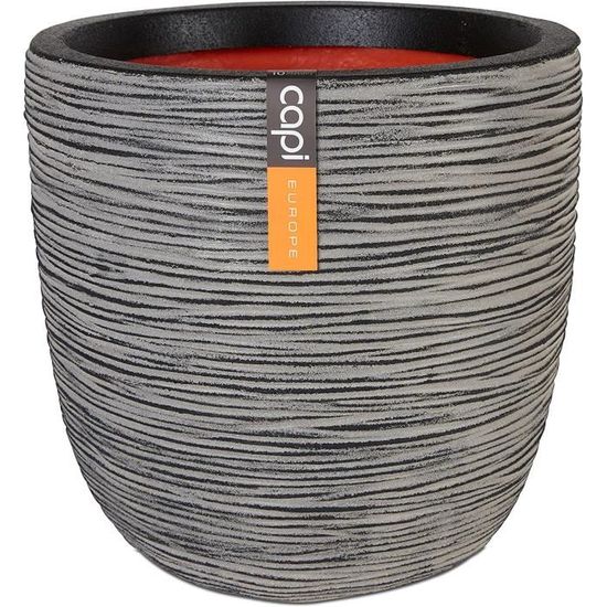 Capi Europe - Pot de Fleurs Boule Rib NL - Anthracite - 54x52 - Pot de ...