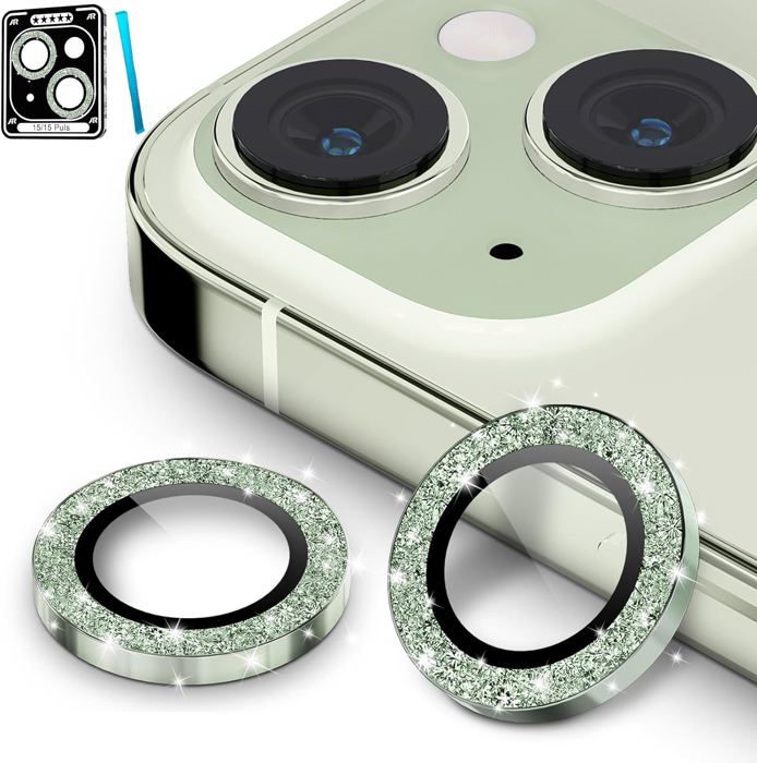 Protection caméra arrière pour iPhone 15 (6,1" & 6,7"), verre trempé ...