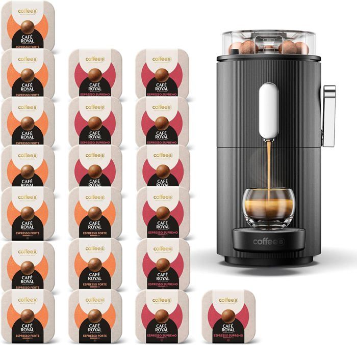 Machine à Café CoffeeB Globe Noir + Pack Découverte 180 Coffee Balls ...