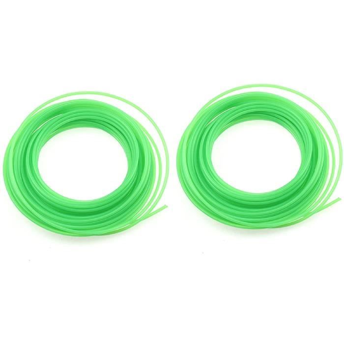 2 Pièces ligne de coupe ronde en nylon Diamètre 2 mm Longueur 10 m Fil de Coupe de Remplacement ...