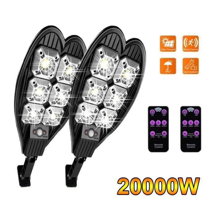 Balise-borne solaire,Applique Murale LED avec Détecteur de Mouvement PIR,2000W,160COB,IP65 ...