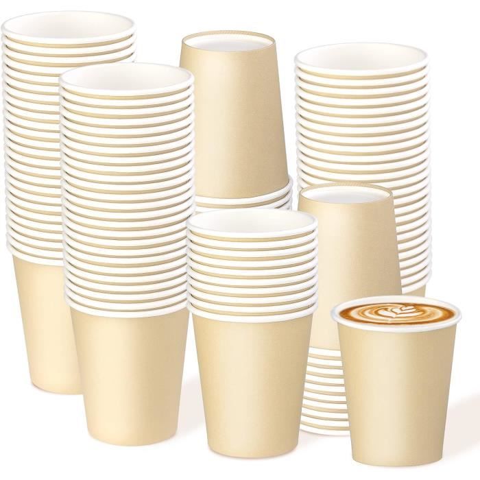 Lot De 100 Gobelets En Carton,227 Ml,Gobelets Jetables En Carton ...