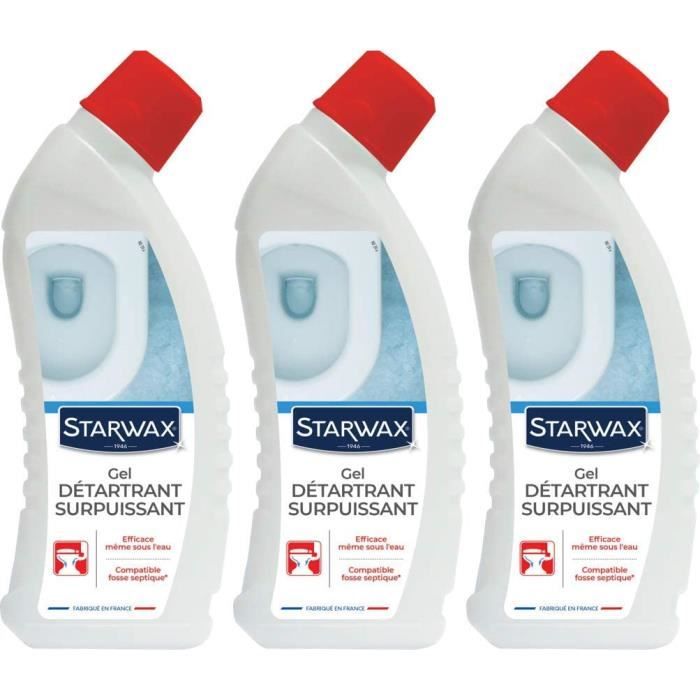 Détartrant Surpuissant en Gel pour WC - 3x 750ml - Idéal pour Détartrer ...