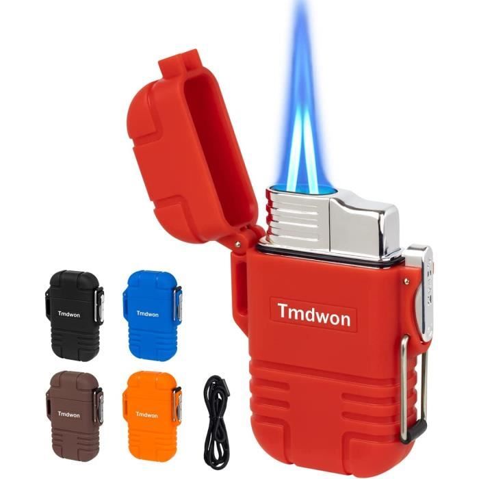 Briquet torche butane étanche double jet pour randonnée camping rouge ...