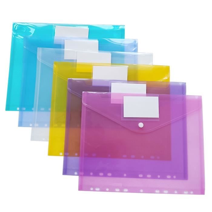 24 Pochette Porte-Document A4 Fermeture - 6 couleurs pochettes pour ...