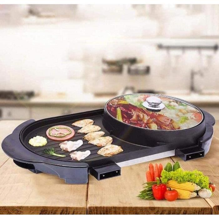 BBQ Hot Pot Machine Barbecue Double Pot Gril antiadhsif Pleine ...