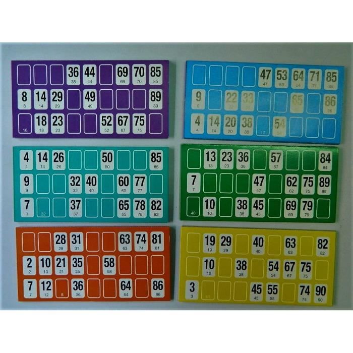 Cartons français de jeu de loto 96 cartes carton de loto - Cdiscount ...
