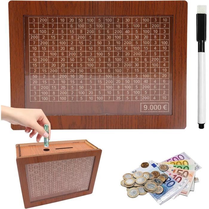 Tirelire Avec Compteur Pour 9000 Euros, Marquage Amovible En Bois ...
