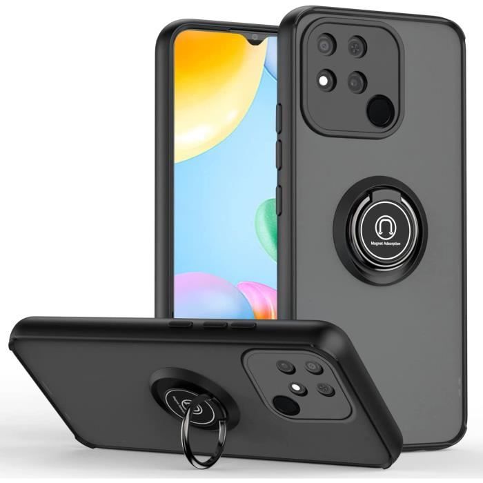 Coque Mat Transparente Xiaomi Redmi 10A Redmi 9C en TPU+PC Noir avec ...
