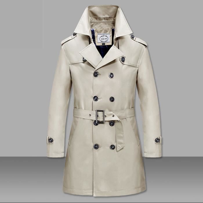 Trench Homme - LEOCLOTHO - Trench-coat XXL - Kaki - Beige - Homme ...