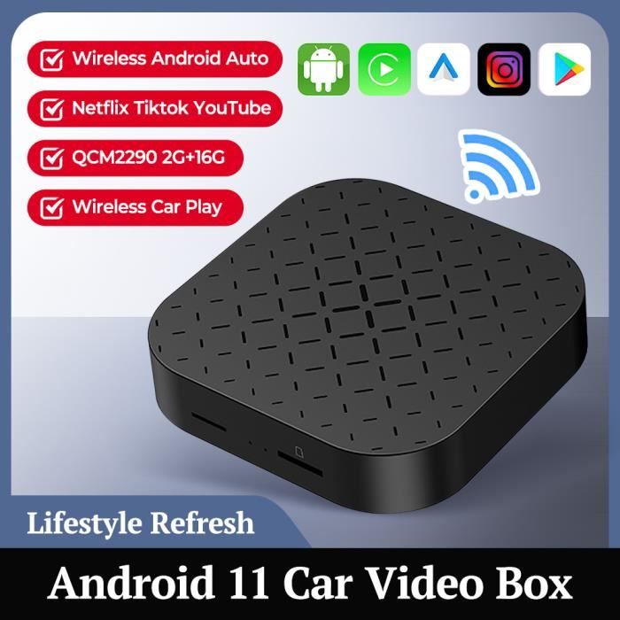 Boîte CarPlay sans fil - PRUMYA - Tbox-Basic - Android 11 - YouTube - Netflix - Bluetooth ...
