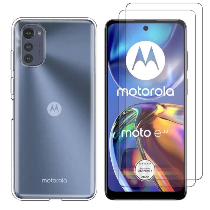 Coque pour Motorola Moto E32/E32S+ 2 x Film Protection d'écran en Verre ...