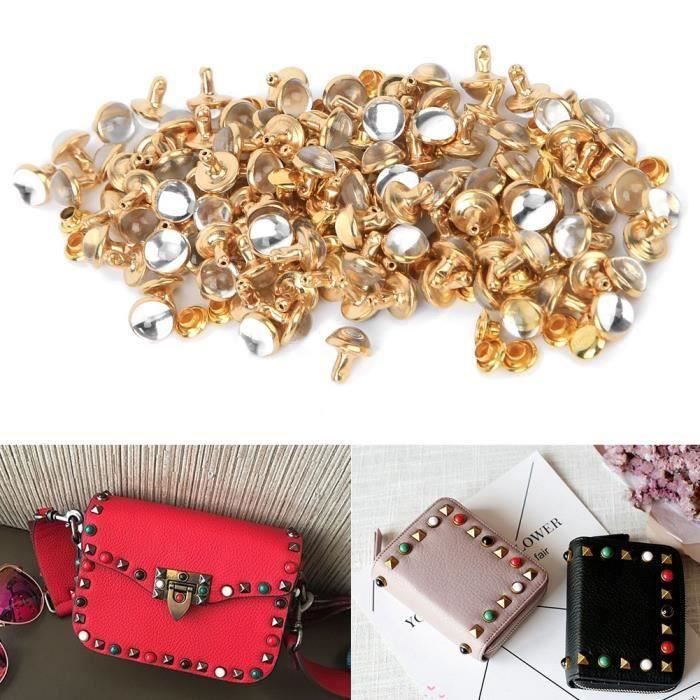 DIY Rivet 100 ensembles de rivets décoratifs semi-circulaires de 75 mm ...